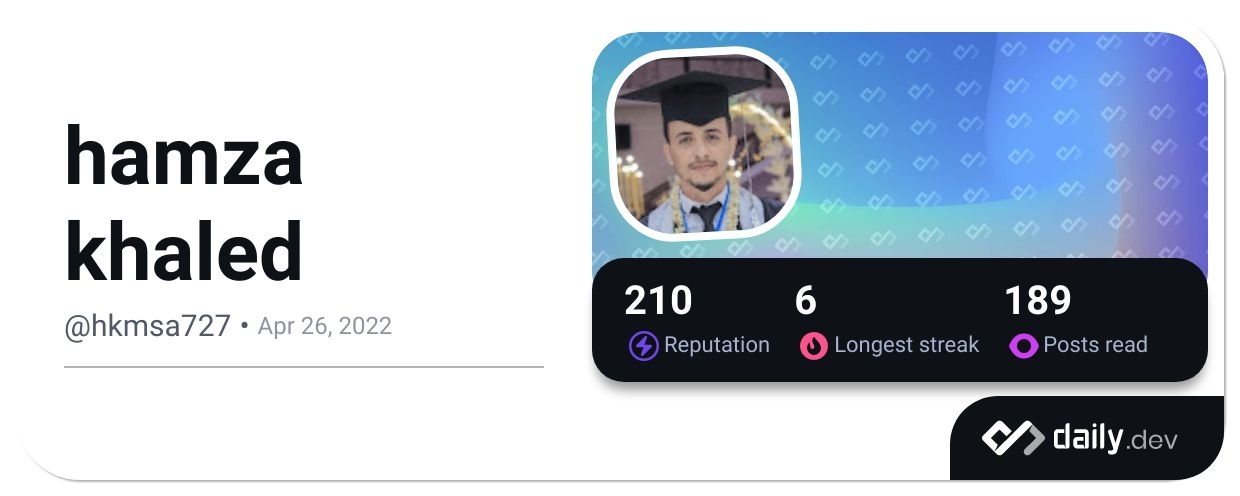 hamza khaled (@hkmsa727) | daily.dev