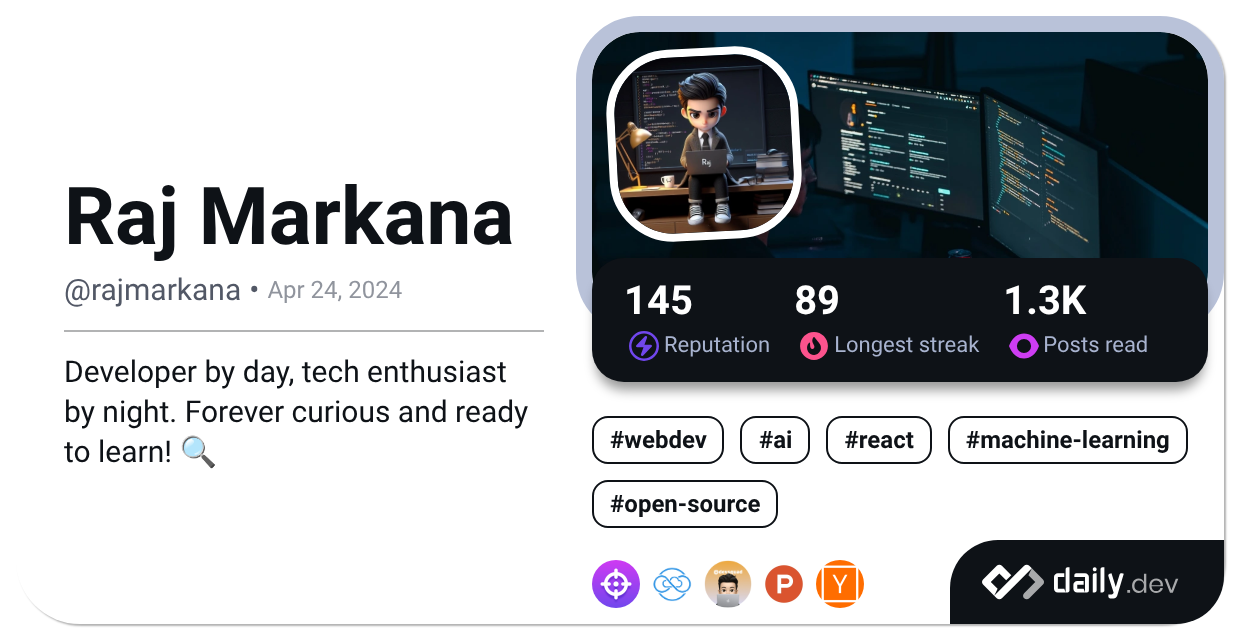 Raj Markana (@rajmarkana) | daily.dev