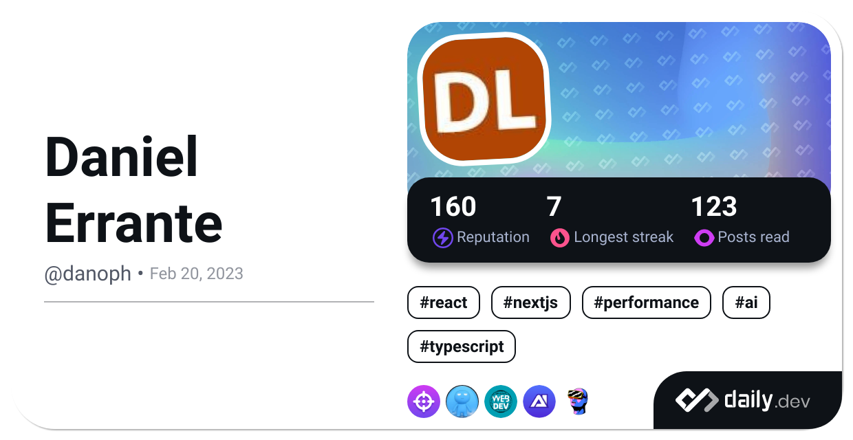 Daniel Errante (@danoph) | daily.dev