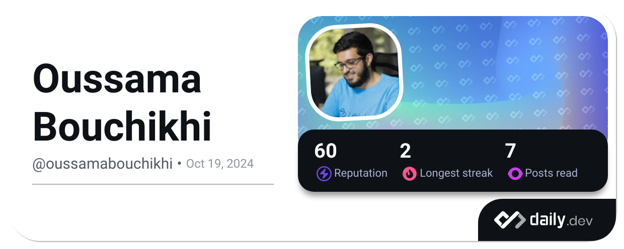 Oussama Bouchikhi (@oussamabouchikhi) | daily.dev