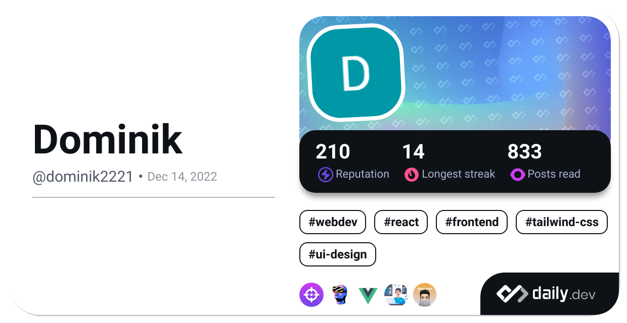 Dominik (@dominik2221) | daily.dev