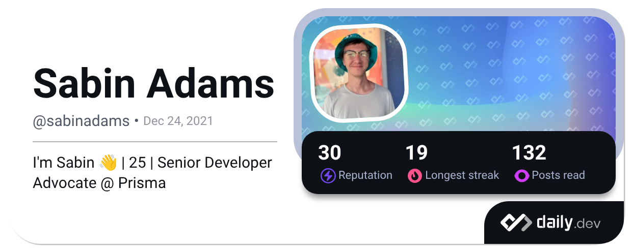 Sabin Adams (@sabinadams) | daily.dev