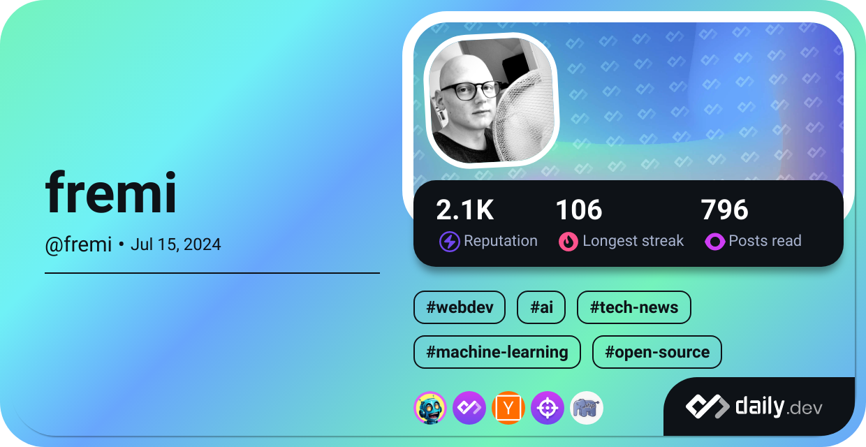 Recent posts by fremi (@fremi) | daily.dev