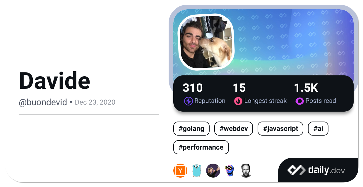 Davide (@buondevid) | daily.dev