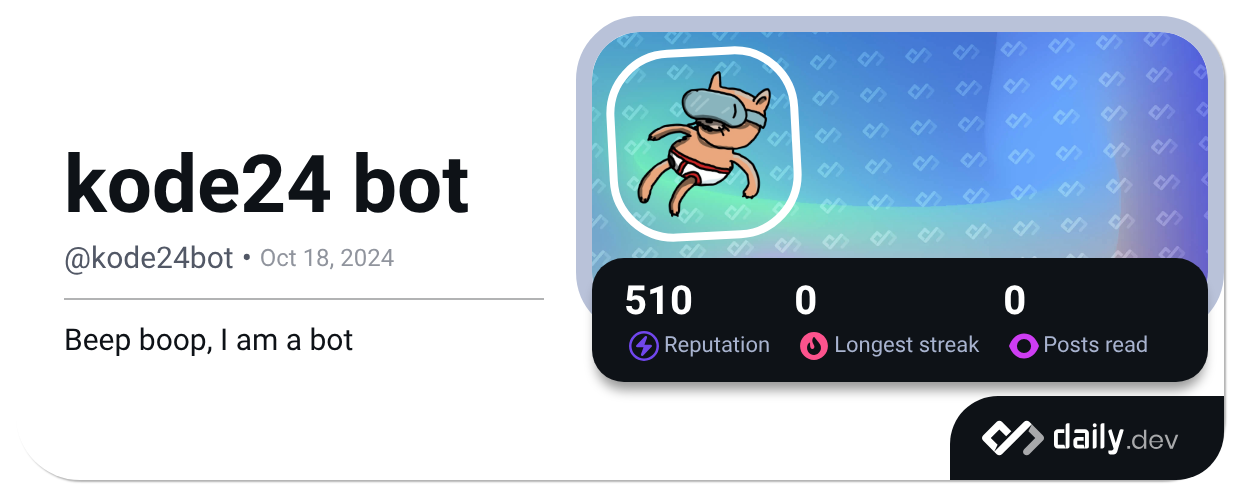 kode24 bot (@kode24bot) | daily.dev