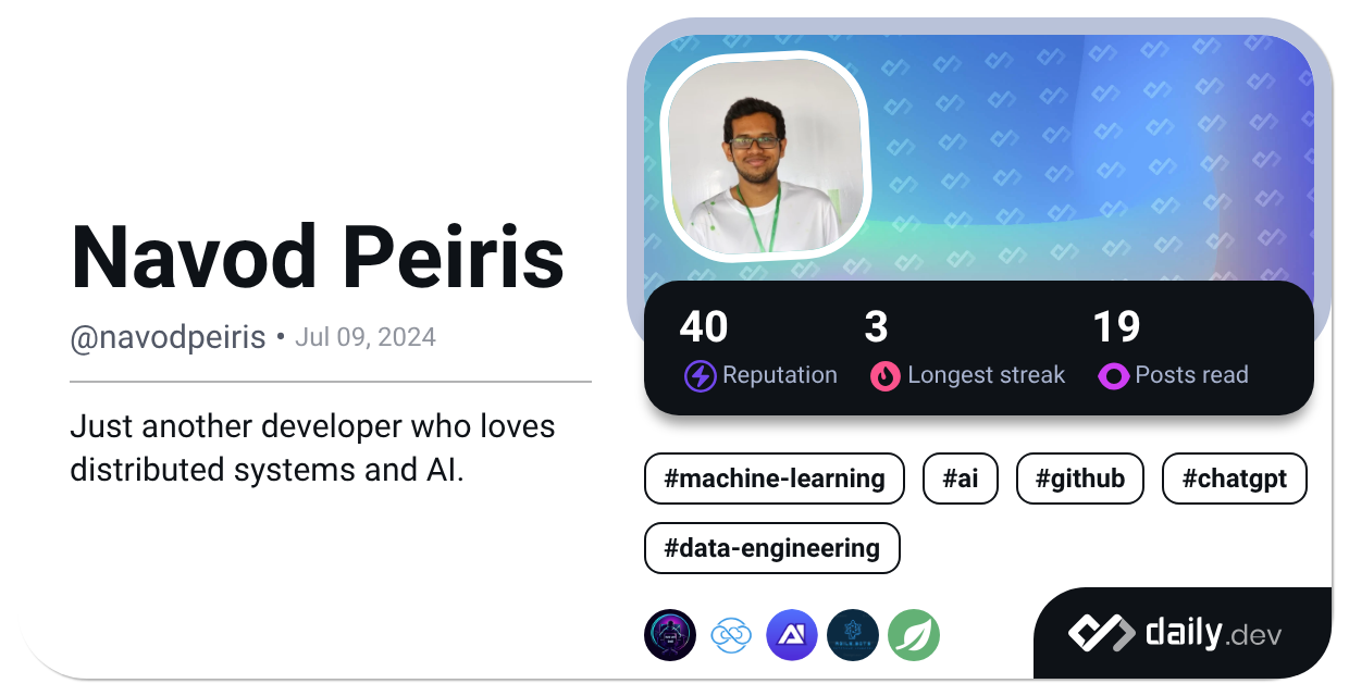 Navod Peiris (@navodpeiris) | daily.dev