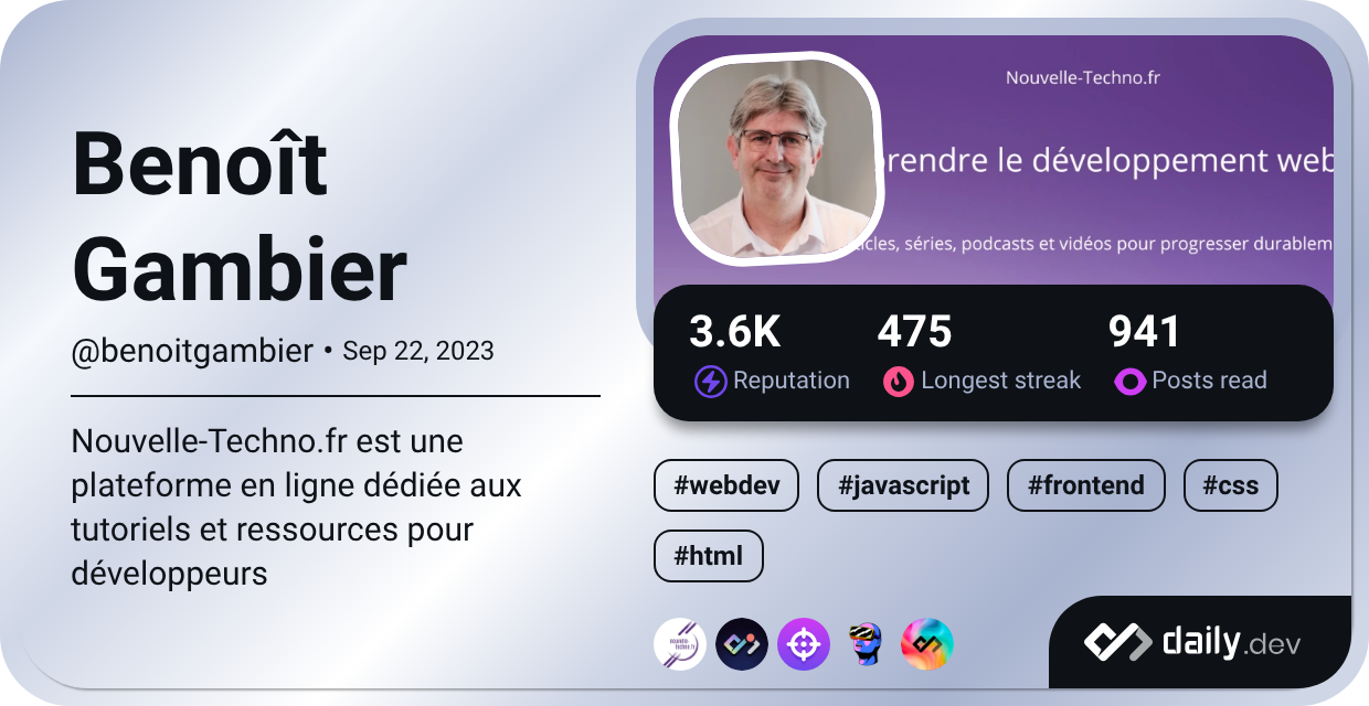 Benoît Gambier (@benoitgambier) | daily.dev