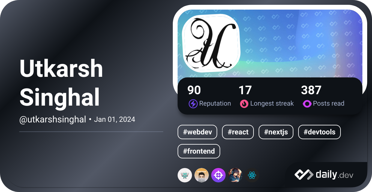 Utkarsh Singhal (@utkarshsinghal) | daily.dev