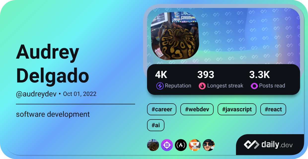 Audrey Delgado (@audreydev) | daily.dev