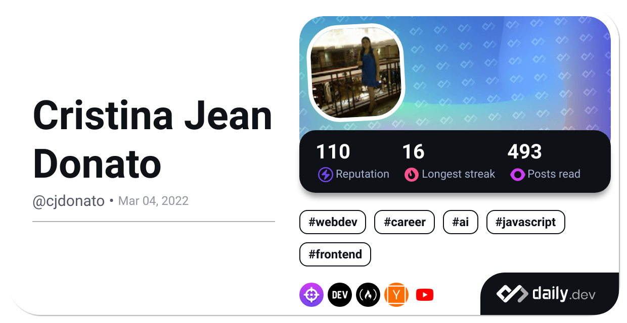 Cristina Jean Donato (@cjdonato) | daily.dev