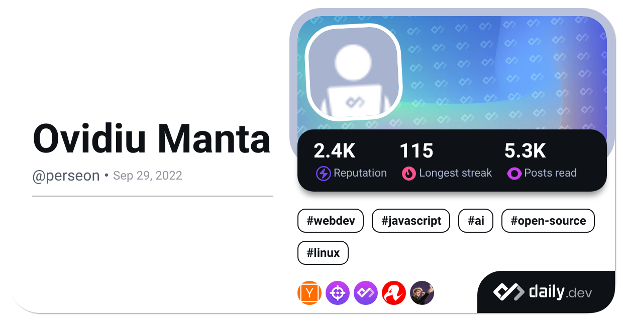 Ovidiu Manta (@perseon) | daily.dev
