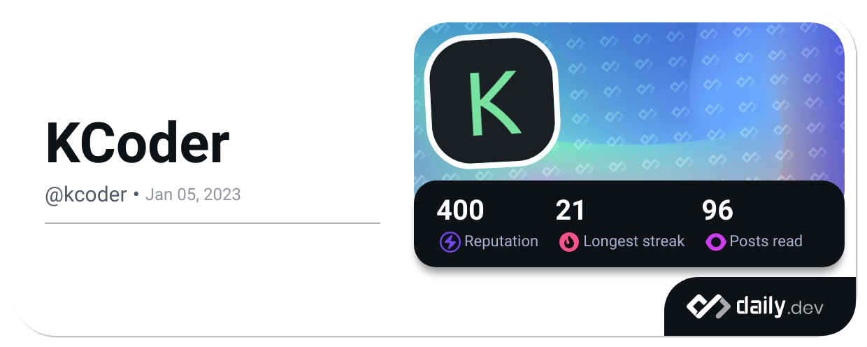 KCoder (@kcoder) | daily.dev