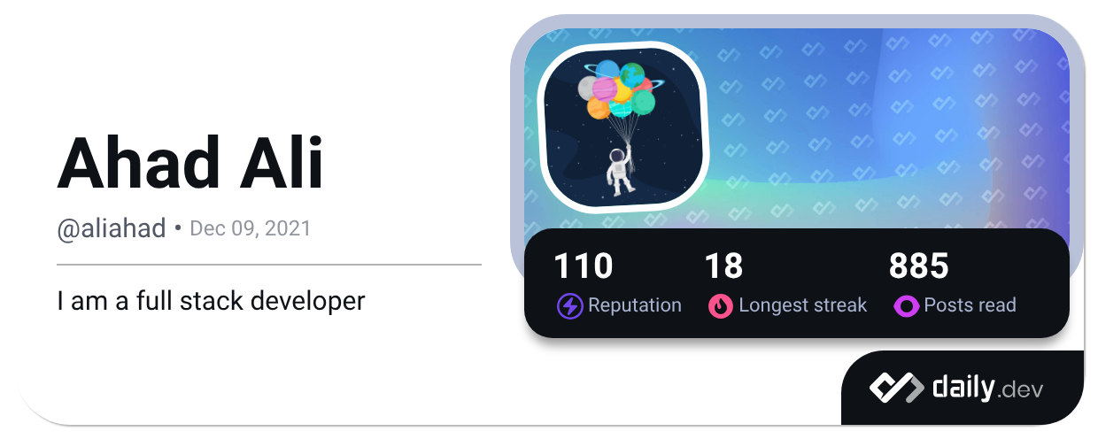 Ahad Ali (@aliahad) | daily.dev
