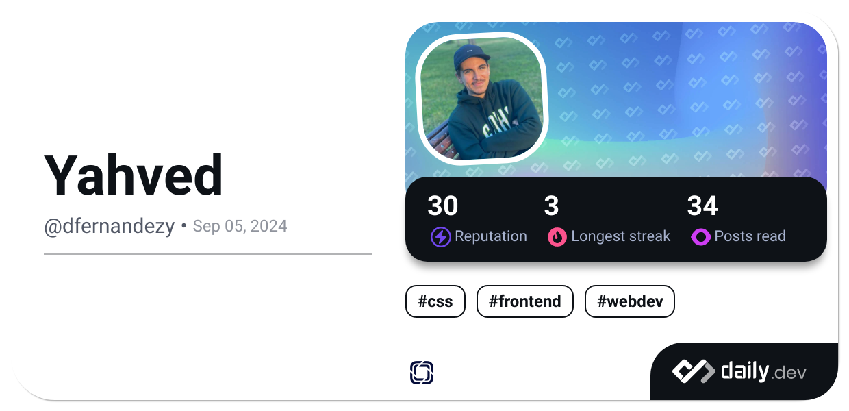 Yahved (@dfernandezy) | daily.dev
