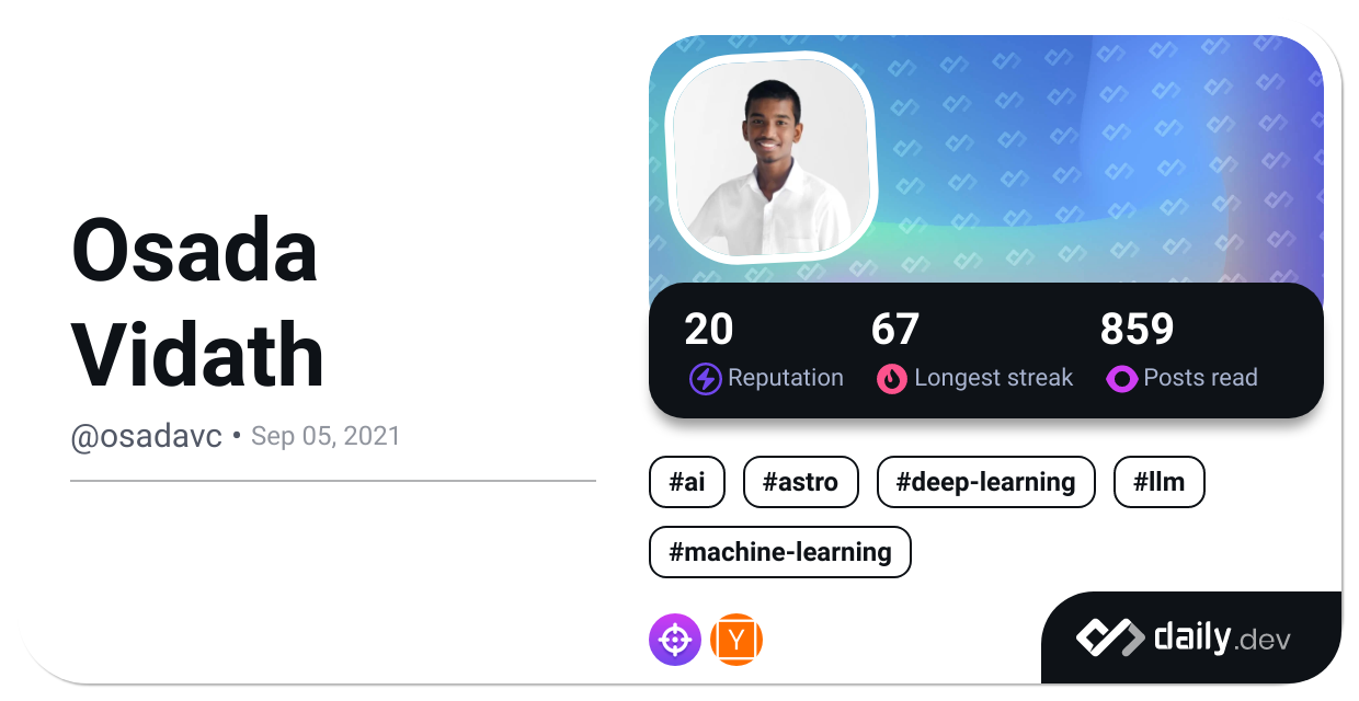 Osada Vidath (@osadavc) | daily.dev
