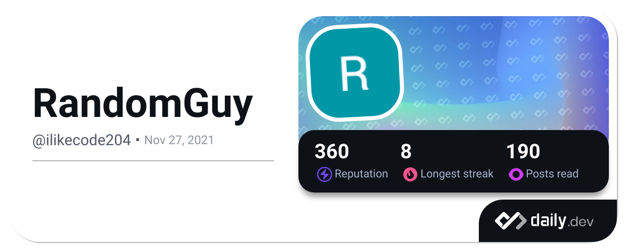 Posts upvoted by RandomGuy (@ilikecode204) | daily.dev