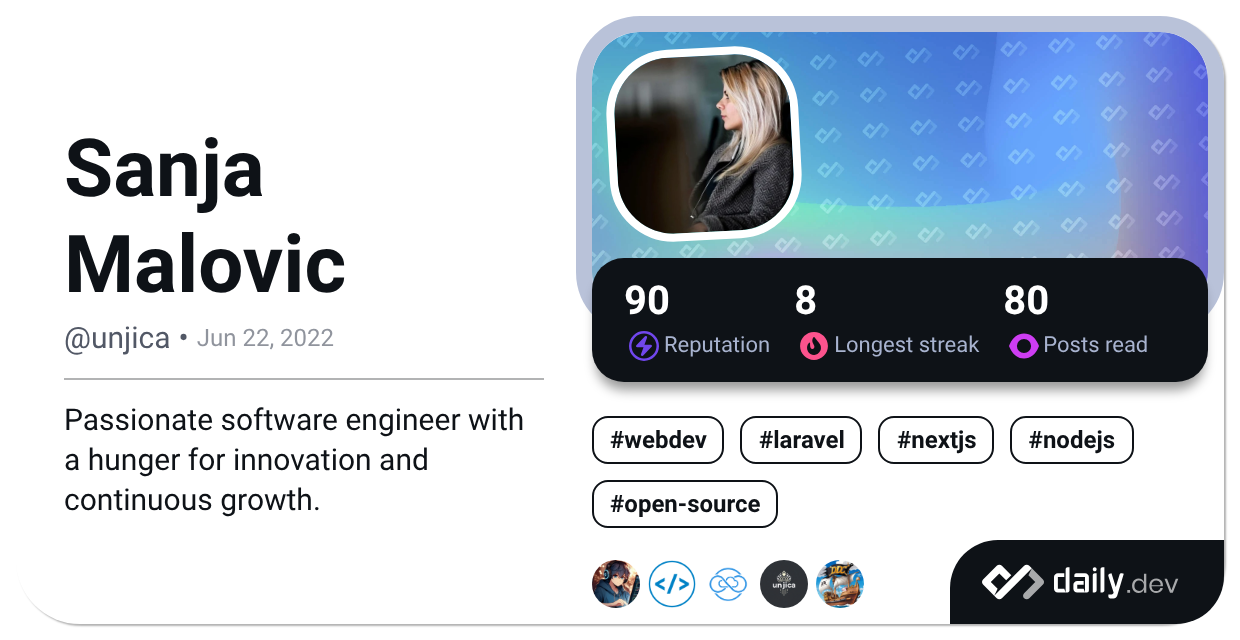 Sanja Malovic (@unjica) | daily.dev