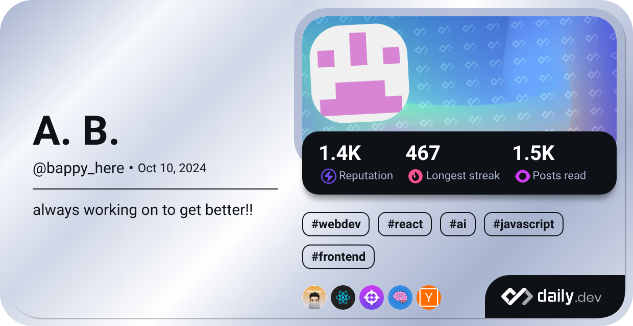 A. B. (@bappy_here) | daily.dev