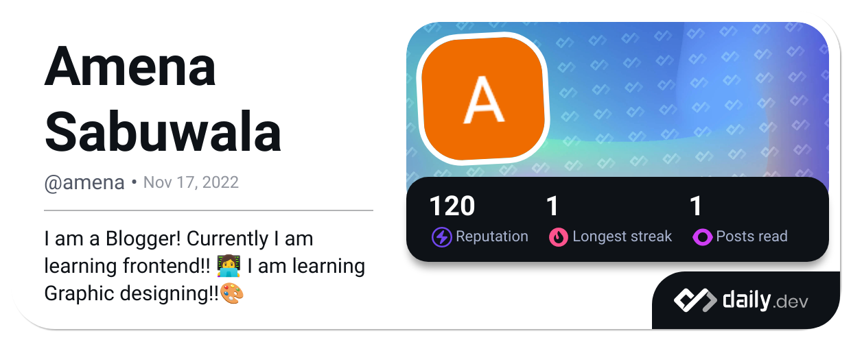 Amena Sabuwala (@amena) | daily.dev