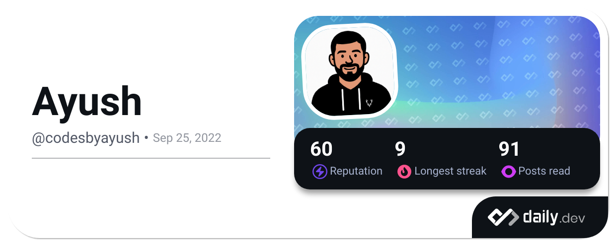 Ayush (@codesbyayush) | daily.dev