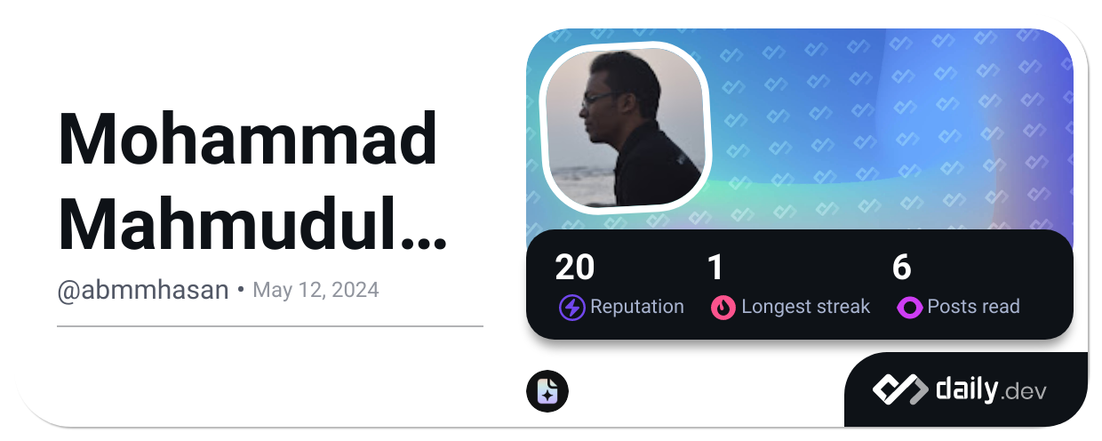 Mohammad Mahmudul Hasan (@abmmhasan) | daily.dev