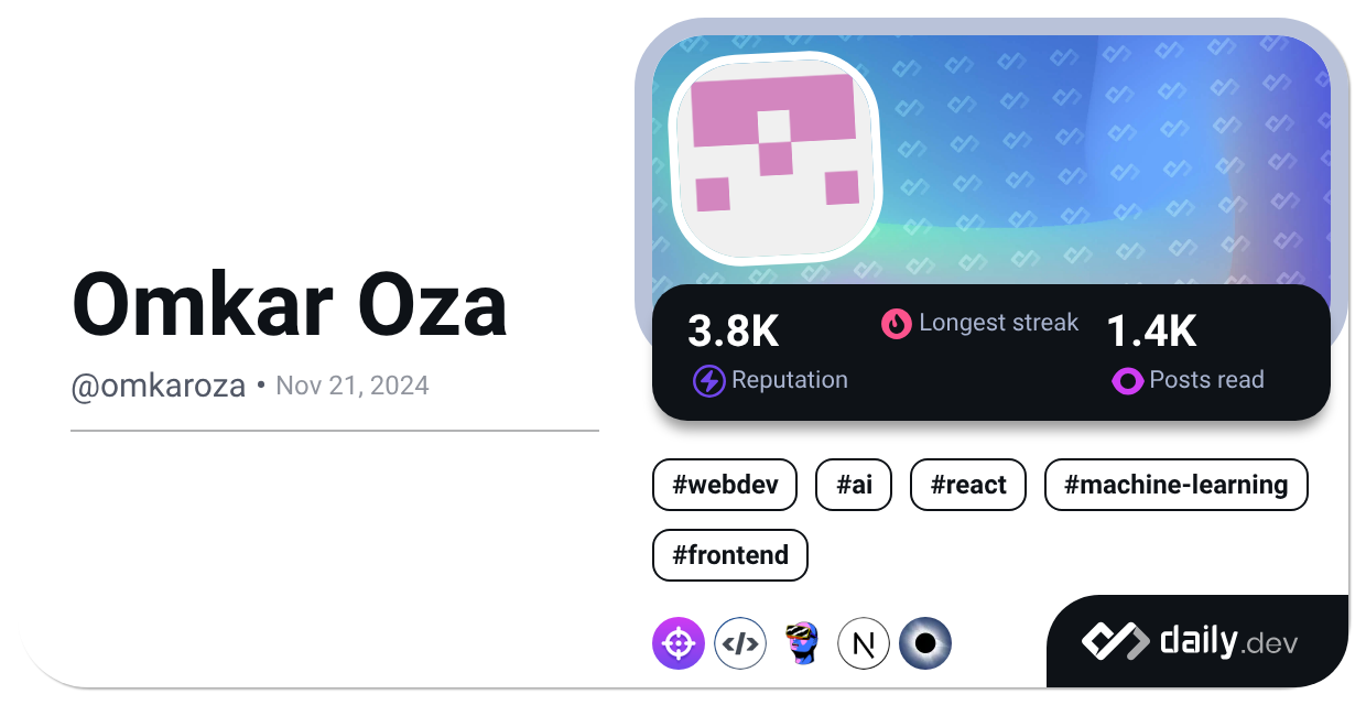 Omkar Oza (@omkaroza) | daily.dev