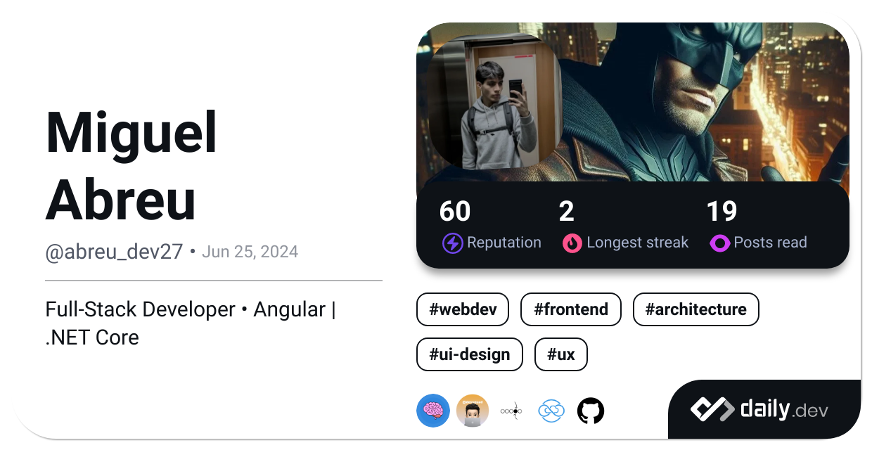 Miguel Abreu (@abreu_dev27) | daily.dev