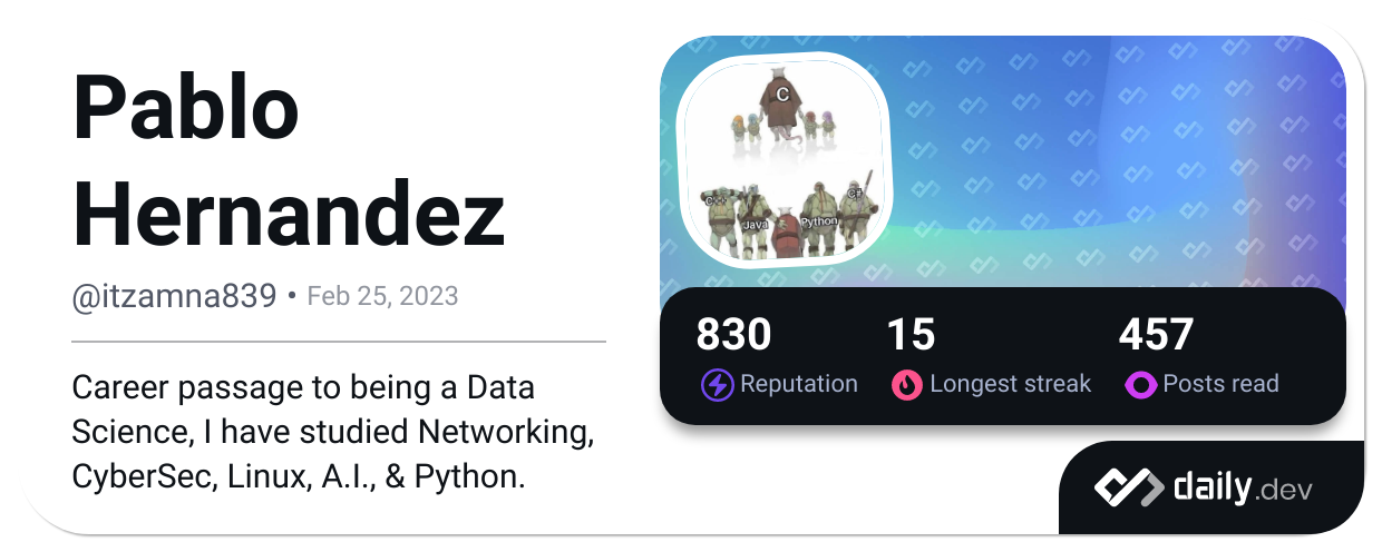 Pablo Hernandez (@itzamna839) | daily.dev