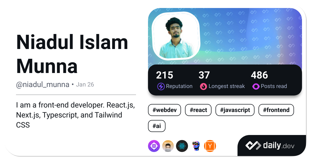 Niadul Islam Munna (@niadul_munna) | daily.dev