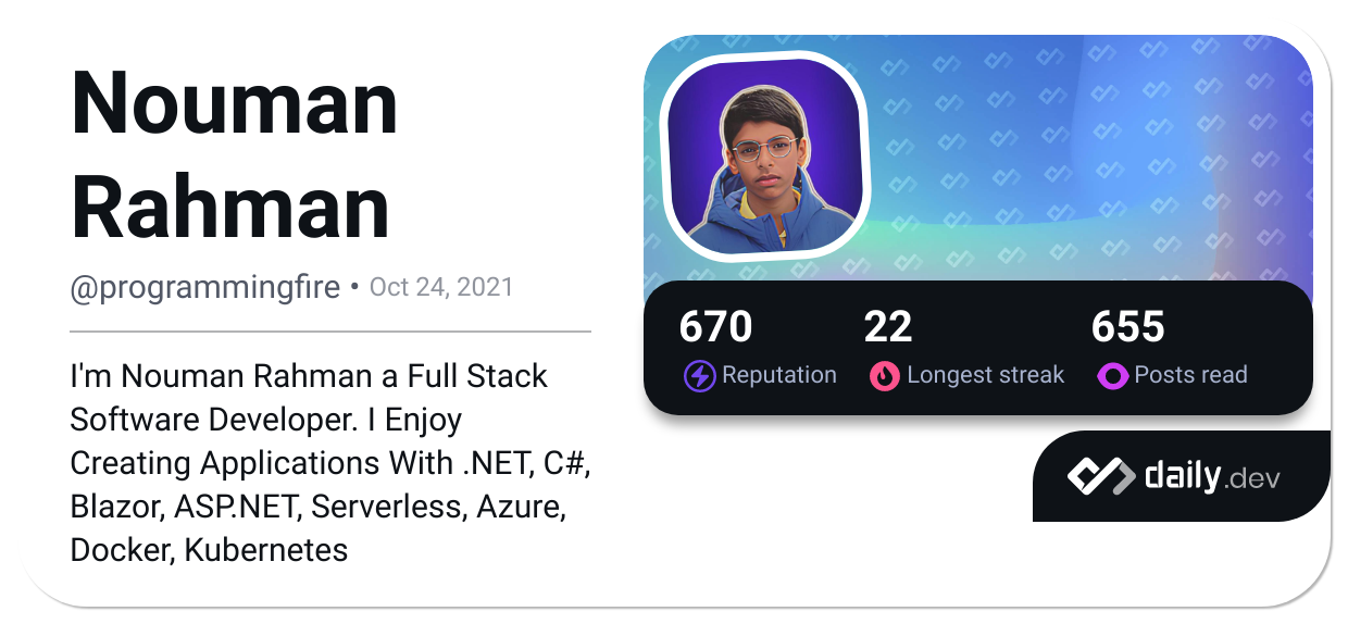 Nouman Rahman (@programmingfire) | daily.dev
