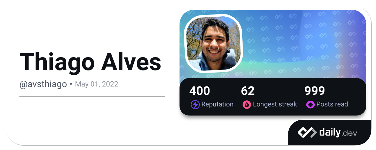 Thiago Alves (@avsthiago) | daily.dev