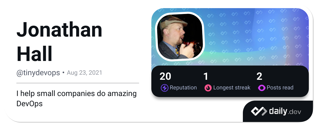 Jonathan Hall (@tinydevops) | daily.dev