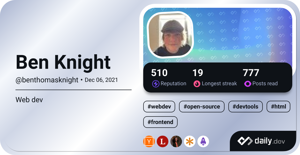 Ben Knight (@benthomasknight) | daily.dev