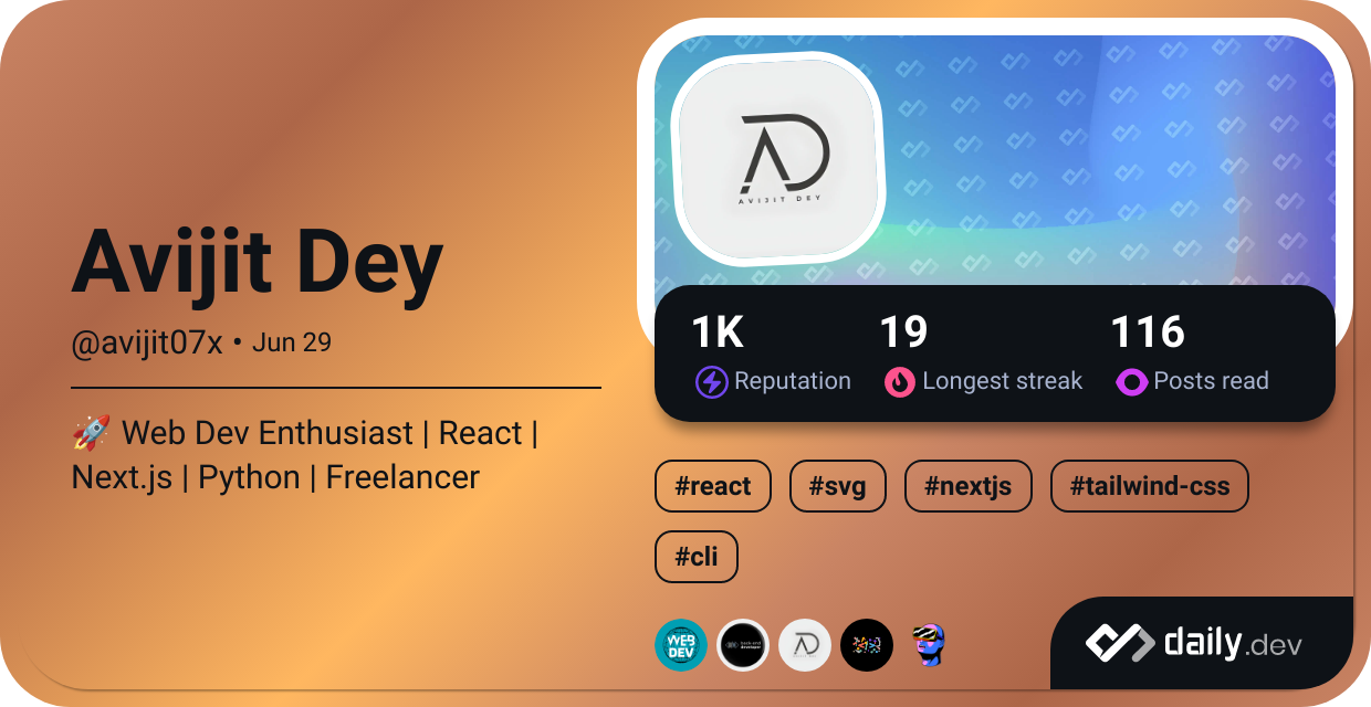 Avijit Dey (@avijit07x) | daily.dev