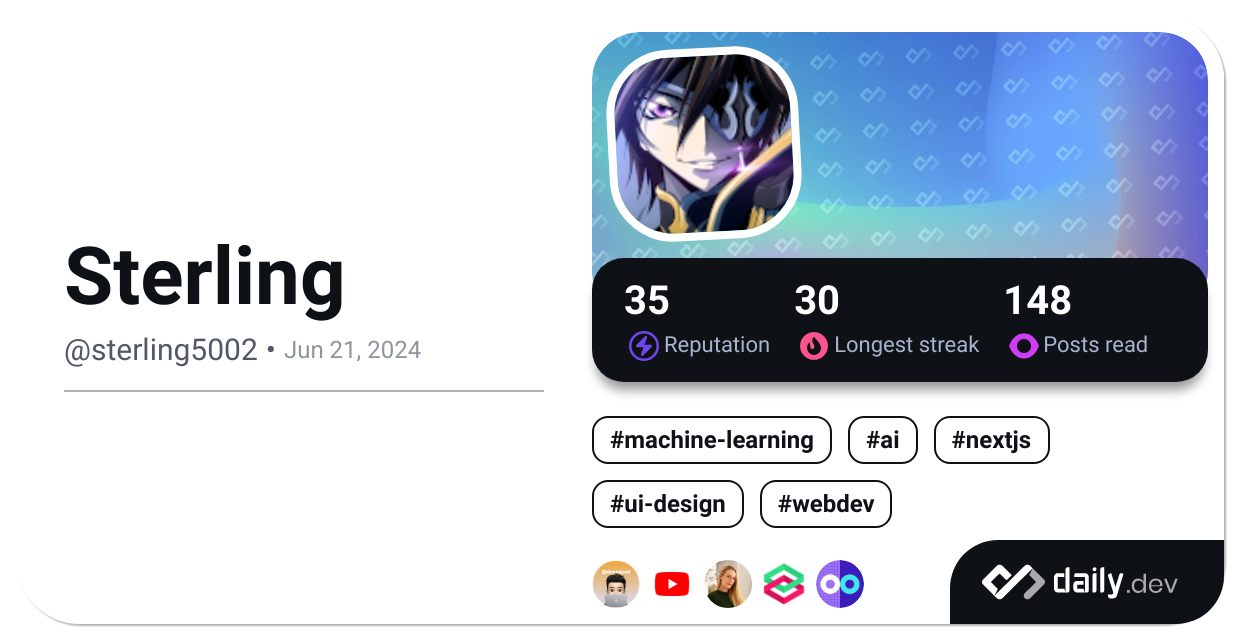Sterling (@sterling5002) | daily.dev