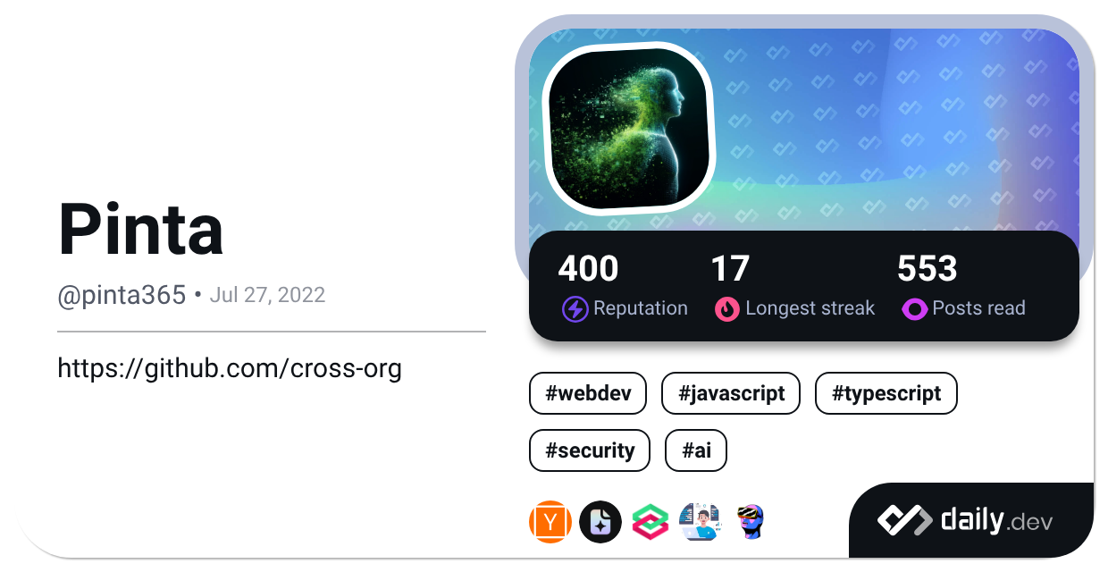 Pinta (@pinta365) | daily.dev