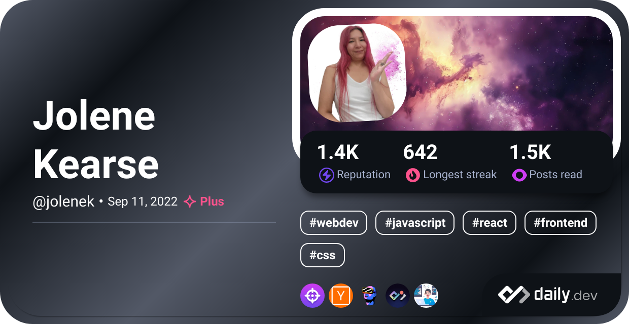Recent posts by Jolene Kearse (@jolenek) | daily.dev