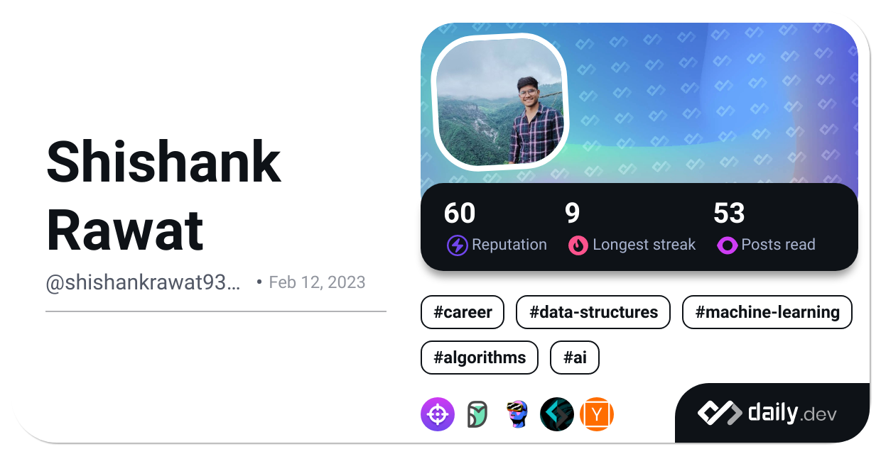 Shishank Rawat (@shishankrawat93774) | daily.dev