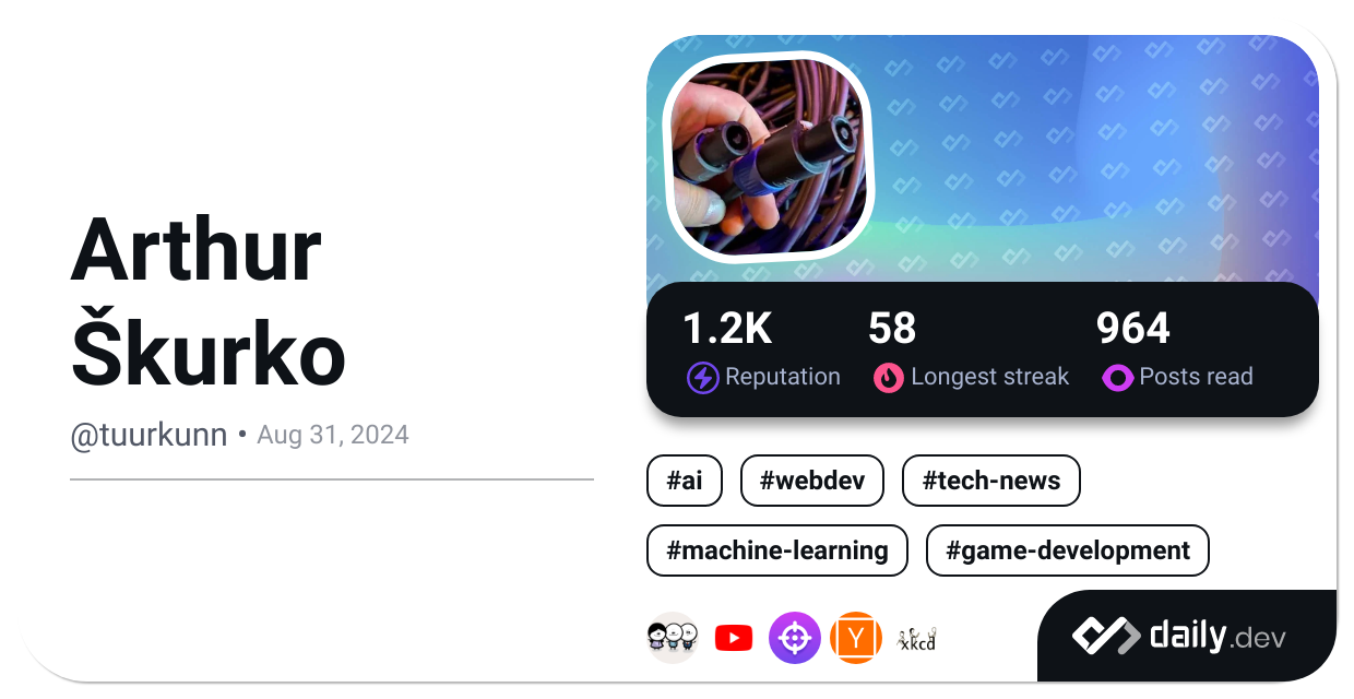Arthur Škurko (@tuurkunn) | daily.dev