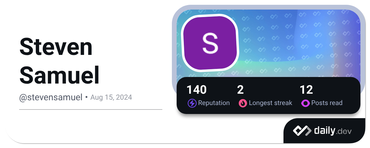 Steven Samuel (@stevensamuel) | daily.dev