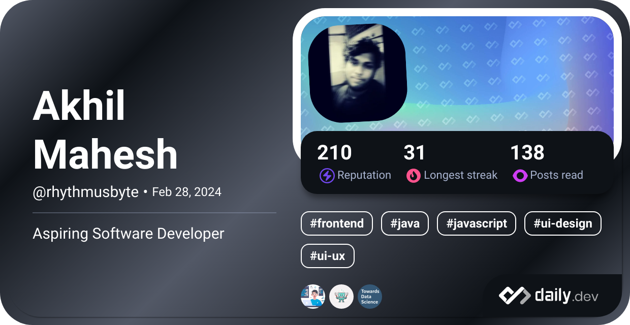 Akhil Mahesh (@rhythmusbyte) | daily.dev