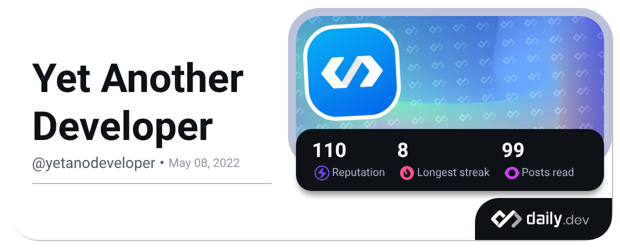 Yet Another Developer (@yetanodeveloper) | daily.dev