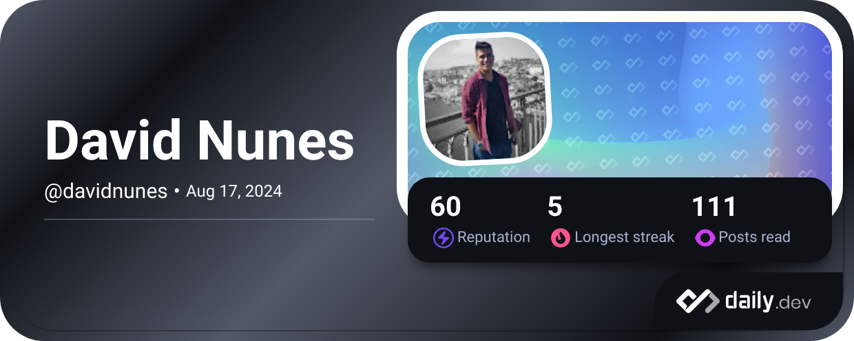 David Nunes (@davidnunes) | daily.dev