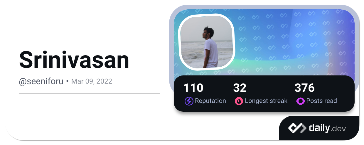 Srinivasan | daily.dev