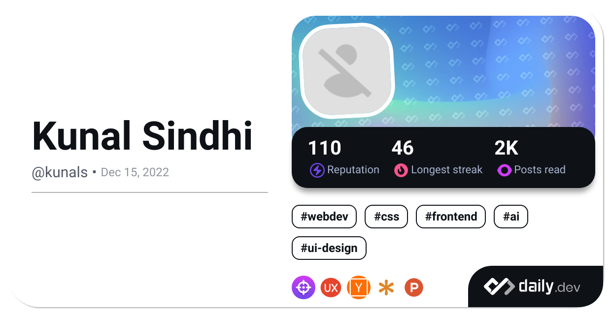 Kunal Sindhi (@kunals) | daily.dev