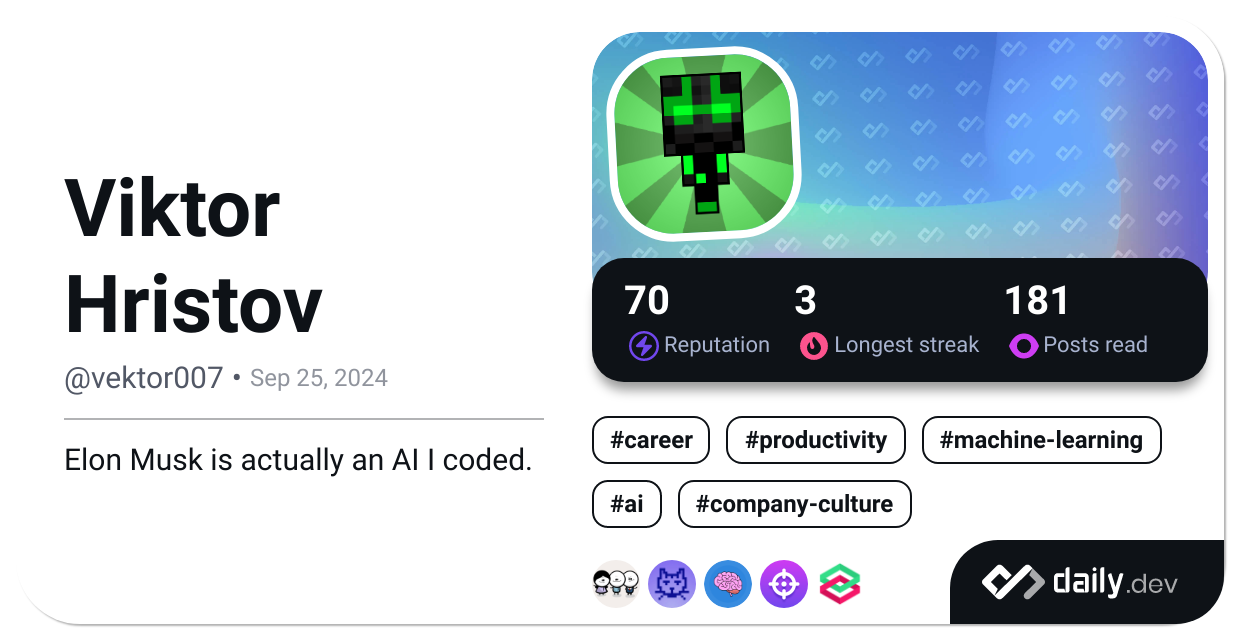 Viktor Hristov (@vektor007) | daily.dev