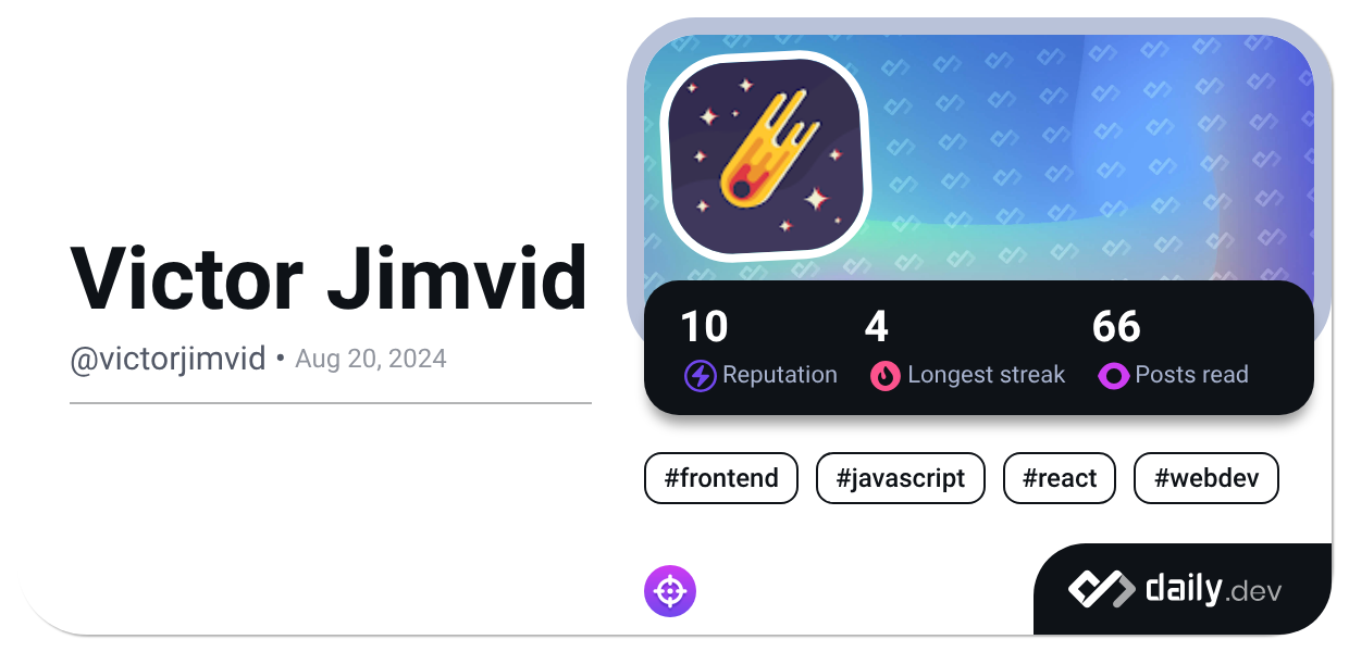 Victor Jimvid (@victorjimvid) | daily.dev