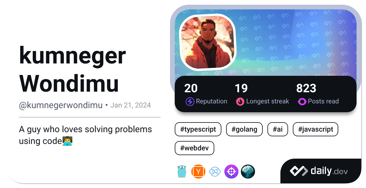 kumneger Wondimu (@kumnegerwondimu) | daily.dev