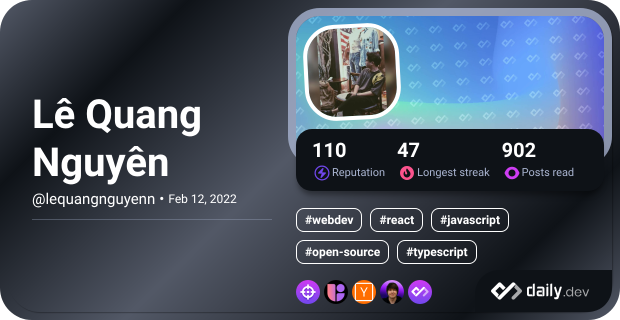 Lê Quang Nguyên (@lequangnguyenn) | daily.dev