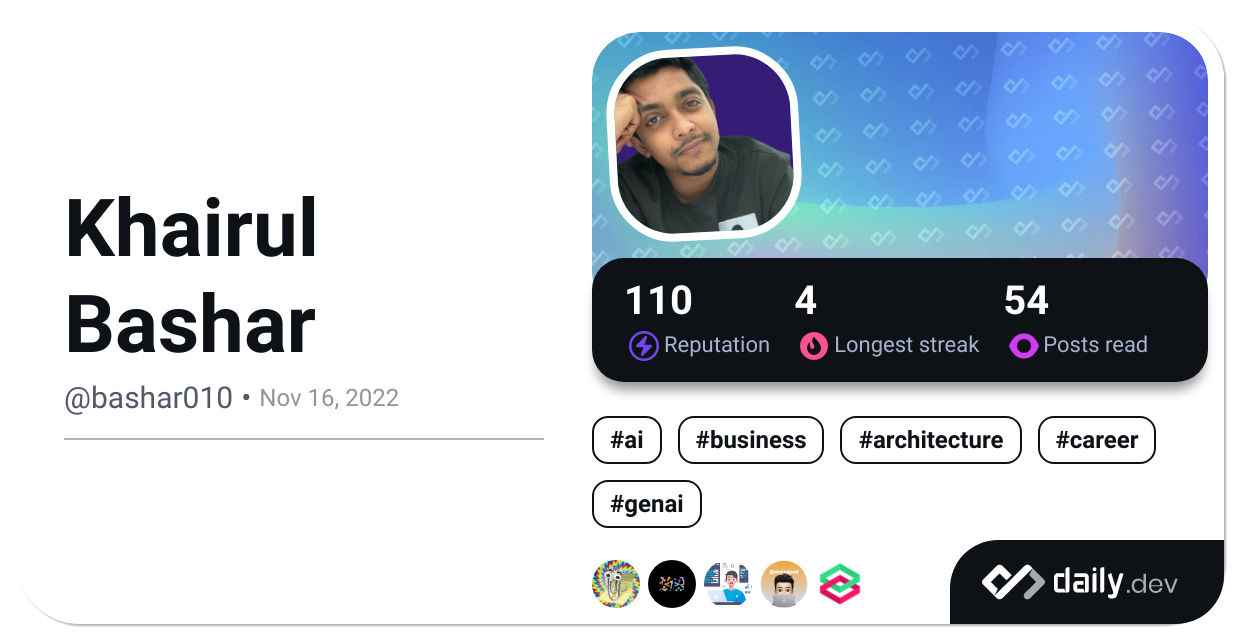 Khairul Bashar (@bashar010) | daily.dev